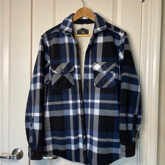 Freedom Foundry | Jackets & Coats | Plaid Shirt Jacket In Blue And ...